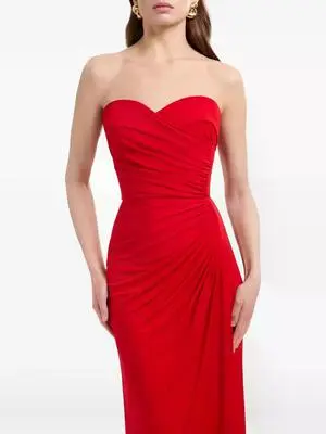 Elie Saab Strapless Draped Maxi Dress