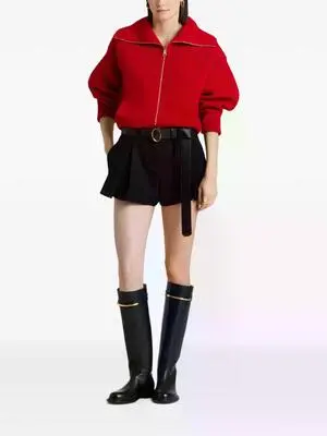 Givenchy Zip-up Ribbed-knit Cardigan - Red