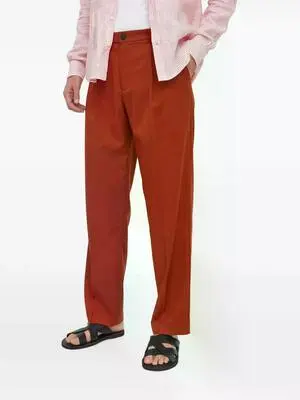 BENETTON Pleated Straight-leg Trousers - Orange