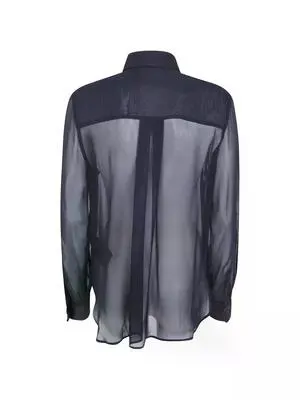SEMICOUTURE Sheer Button-up Shirt - Black