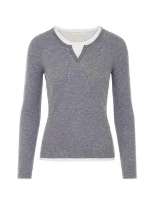 ELEH Sequin-embellished Layered-effect T-shirt - Grey