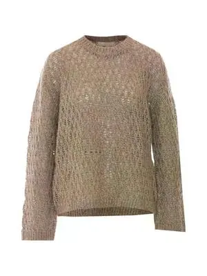 ELEH Sequin-embellished Open-knit Sweater - Brown