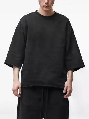 THOM KROM Raw-edge Drop-shoulder T-shirt - Black