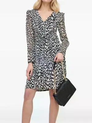 MORGAN Abstract Print Wrap Mini Dress