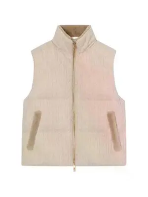 Agnona Cable-knit Padded Vest - Neutrals