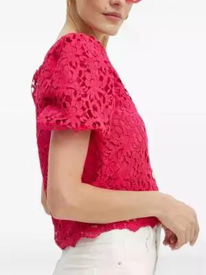 MORGAN Oria Floral Lace V-neck Top