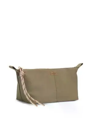 Bimba Y Lola Medium Olive Nylon Trapecio Make-up Case - Green
