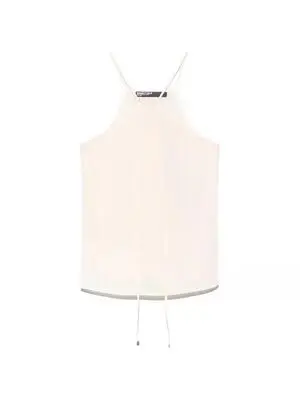 Bimba Y Lola Beige Halterneck Top With Tie - Neutrals