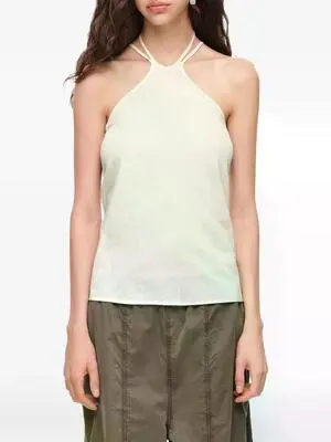 Bimba Y Lola Beige Halterneck Top With Tie