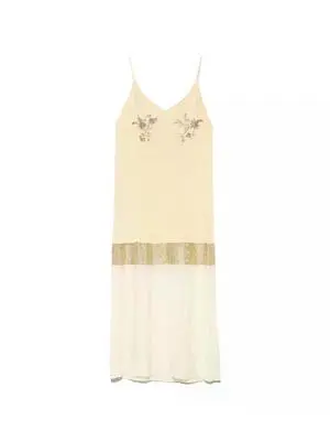 Bimba Y Lola Ocher Straight Midi-dress - Neutrals