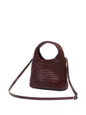 Bimba Y Lola Small Burgundy Plaited Leather Paper Bag