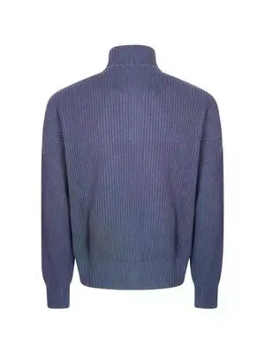 DIANA STUDIO Ribbed Knit Quarter-zip Sweater - Blue