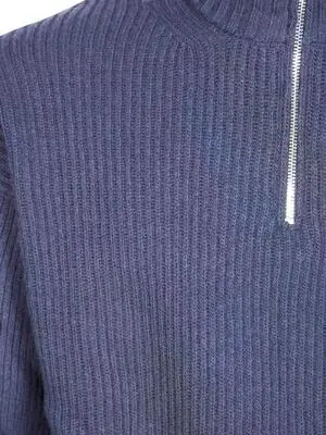 DIANA STUDIO Ribbed Knit Quarter-zip Sweater - Blue