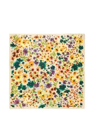 Bimba Y Lola Sand Watercolor Floral Scarf - Neutrals