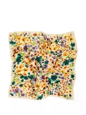 Bimba Y Lola Sand Watercolor Floral Scarf