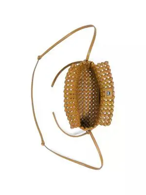Bimba Y Lola Small Lime Plaited Leather Mini Crossbody Bag