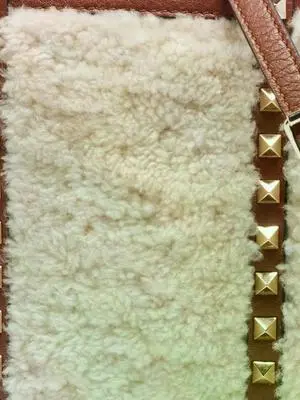 Valentino Garavani Mini Rockstud Shearling Tote Bag