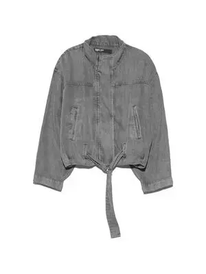 Bimba Y Lola Washed Light Gray Fluid Denim Jacket