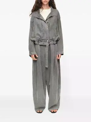 Bimba Y Lola Washed Light Gray Fluid Denim Jacket