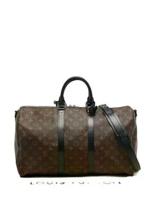 LOUIS VUITTON Keepall Bandoulière Monogram Macassar Duffel Bag - Brown