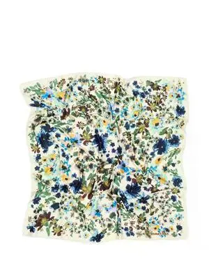Bimba Y Lola Ivory Watercolor Floral Scarf - Neutrals