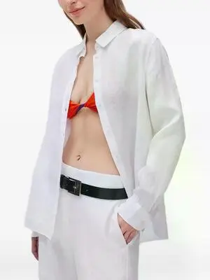 BENETTON Linen Long-sleeve Shirt - White