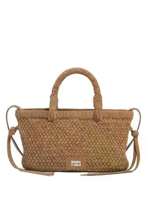 Bimba Y Lola Small Camel Plaited Suede Crossbody Bag - Brown