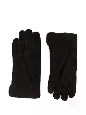Corneliani Logo Plaque Suede Gloves
