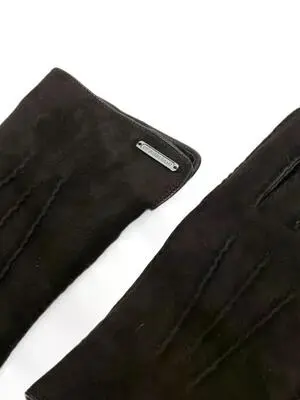Corneliani Logo Plaque Suede Gloves