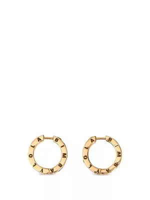 Bimba Y Lola Medium Multicolor Crystals Heart-logo Hoop Earrings