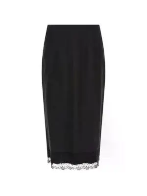 Ermanno Scervino Lace-trim Midi Skirt - Black