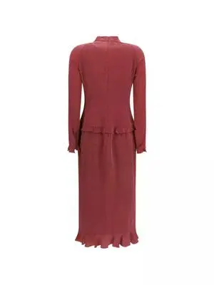 Alessandra Rich Midi Bow-embellished Ruffled Dress