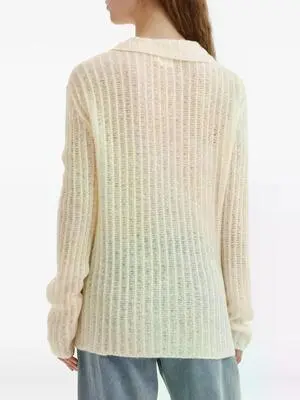 B+AB Ribbed-knit Collared Cardigan