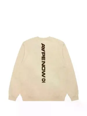 AAPE BY *A BATHING APE Logo-patch Crew-neck Sweatshirt - Neutrals