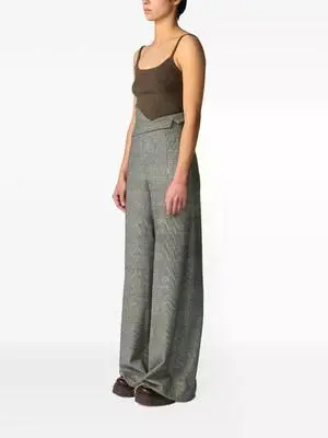 Monse Lapel-waistband Checked Trousers