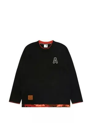 AAPE BY *A BATHING APE Logo-patch Layered-effect T-shirt