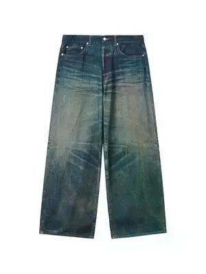 Izzue Faded Effect Whiskered Jeans - Blue