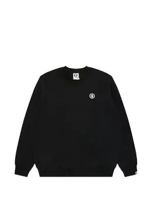 AAPE BY *A BATHING APE Crew Neck Logo Patch Sweater - Black