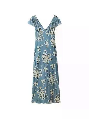 Rixo Floral Print Midi Dress - Blue