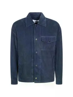 PAOLO PECORA Corduroy Press-stud Shirt - Blue