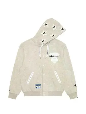 AAPE BY *A BATHING APE Logo-embroidered Hoodie - Grey
