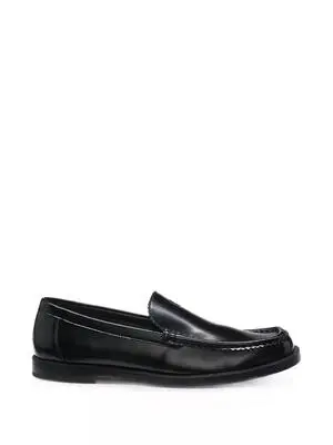 Hugo Leather Moccasins With Stacked Logo Detail