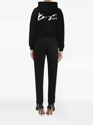 Kenzo Logo Embroidered Zip-up Hoodie