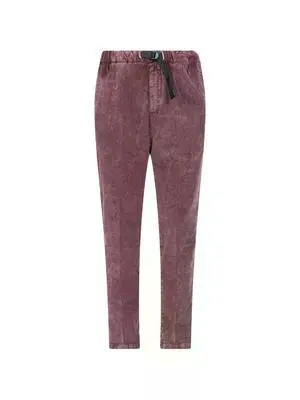WHITE SAND Corduroy Belted Trousers - Red