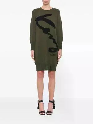 Kenzo Logo Intarsia Knitted Mini Dress