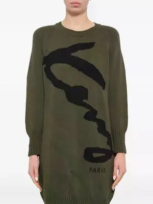 Kenzo Logo Intarsia Knitted Mini Dress