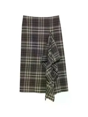 ALYSI Tartan Print Asymmetric Skirt