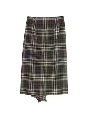 ALYSI Tartan Print Asymmetric Skirt