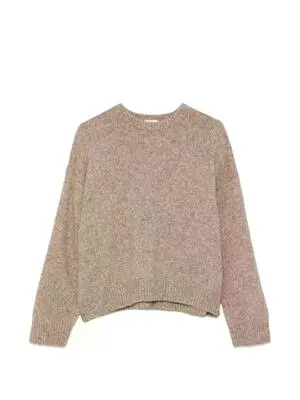 ALYSI Soft Alpaca Crew-neck Sweater - Neutrals