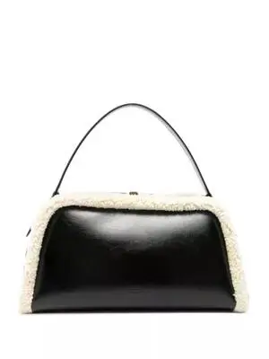 Khaite Shearling-trimmed Leather Tote Bag